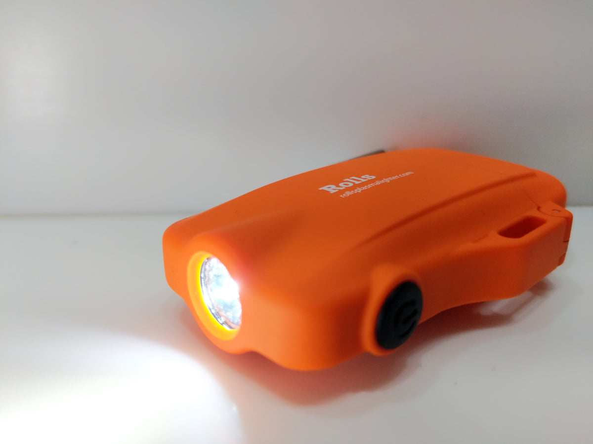 Orange Waterproof Flashlight & Lighter - Compact – Rolls Plasma Lighter